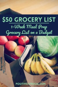 $50 Grocery List: A Meal Prep Grocery List on a Budget - Positively Frugal
